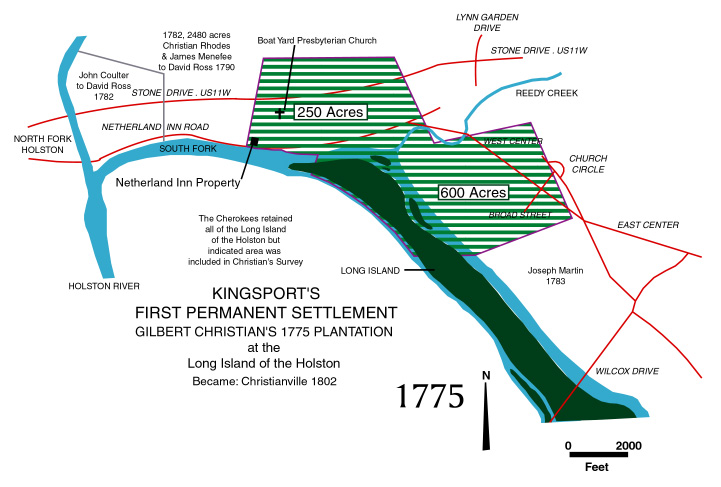 Discover Kingsport :: Map of the First Permament Settlement 1775